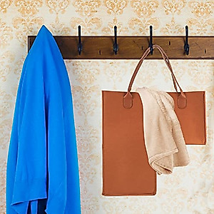 STOBAZA Stair Basket with Handles Felt Staircase Storage Baskets Laundry Baskets for Carpeted and Wooden Stairs Stair Storage Organizer Brown