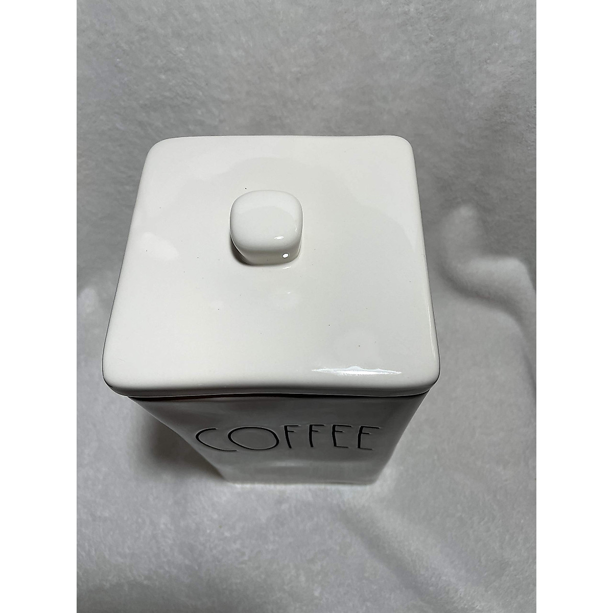 Rae Dunn Large Square Coffee Canister - Ceramic - 9” x 5”