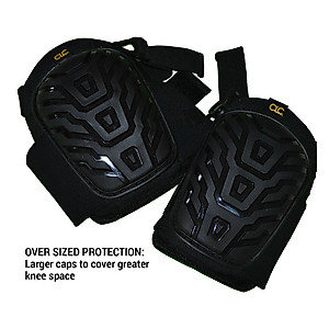 CLC Custom Leathercraft 345 Professional Kneepads, Supportive Gel Cushion, Breathable Neoprene Straps, Over Sized Caps for More Coverage, Ideal for Gardening, Flooring, Cleaning and Construction , Black