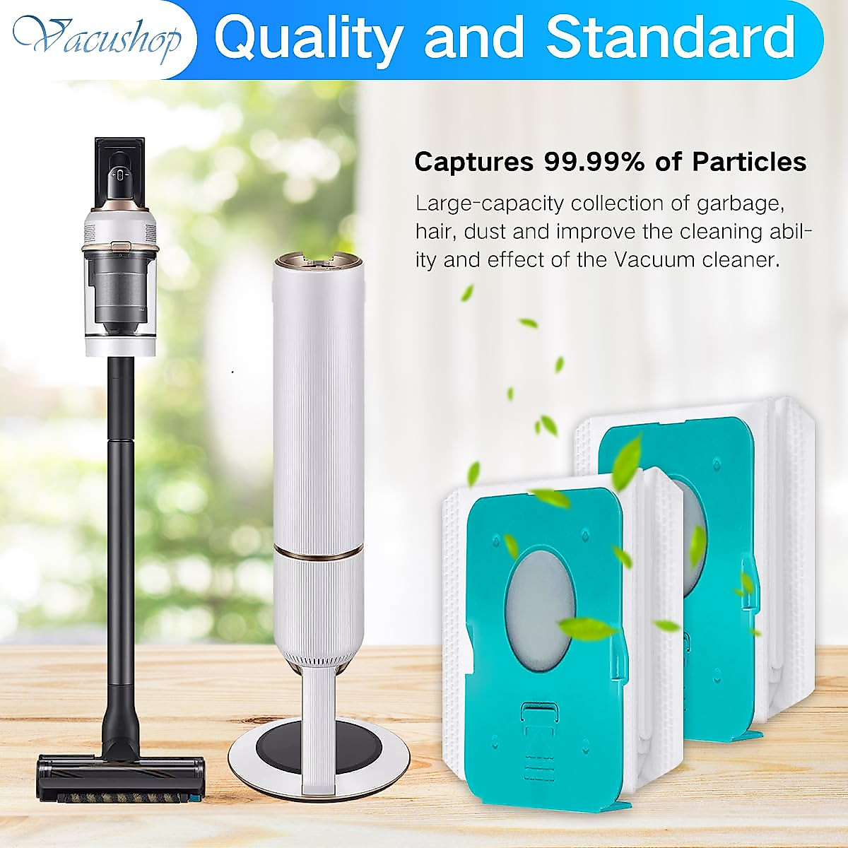 VACUSHOP Dust Bags Replacement for Samsung VCA-ADB95 BESPOKE Jet Cordless Stick Vacuum Accessories Parts 8pcs