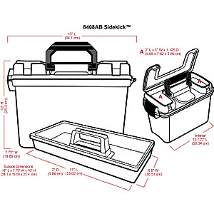 ArtBin 8408AB Sidekick Carrying Case, Portable Art & Craft Organizer with Handle, [1] Plastic Storage Case, Translucent