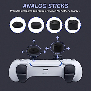 BEJOY PS5 Charging Station, Dual Type-C Controller Charger with Analog Stick (8PCS), Fast Charging Dock with LED Indicator for Sony Playstation 5 DualSense, White