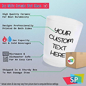 Custom Your Text Here Personalized Lettering Ceramic Shot Glass Cup Customizable