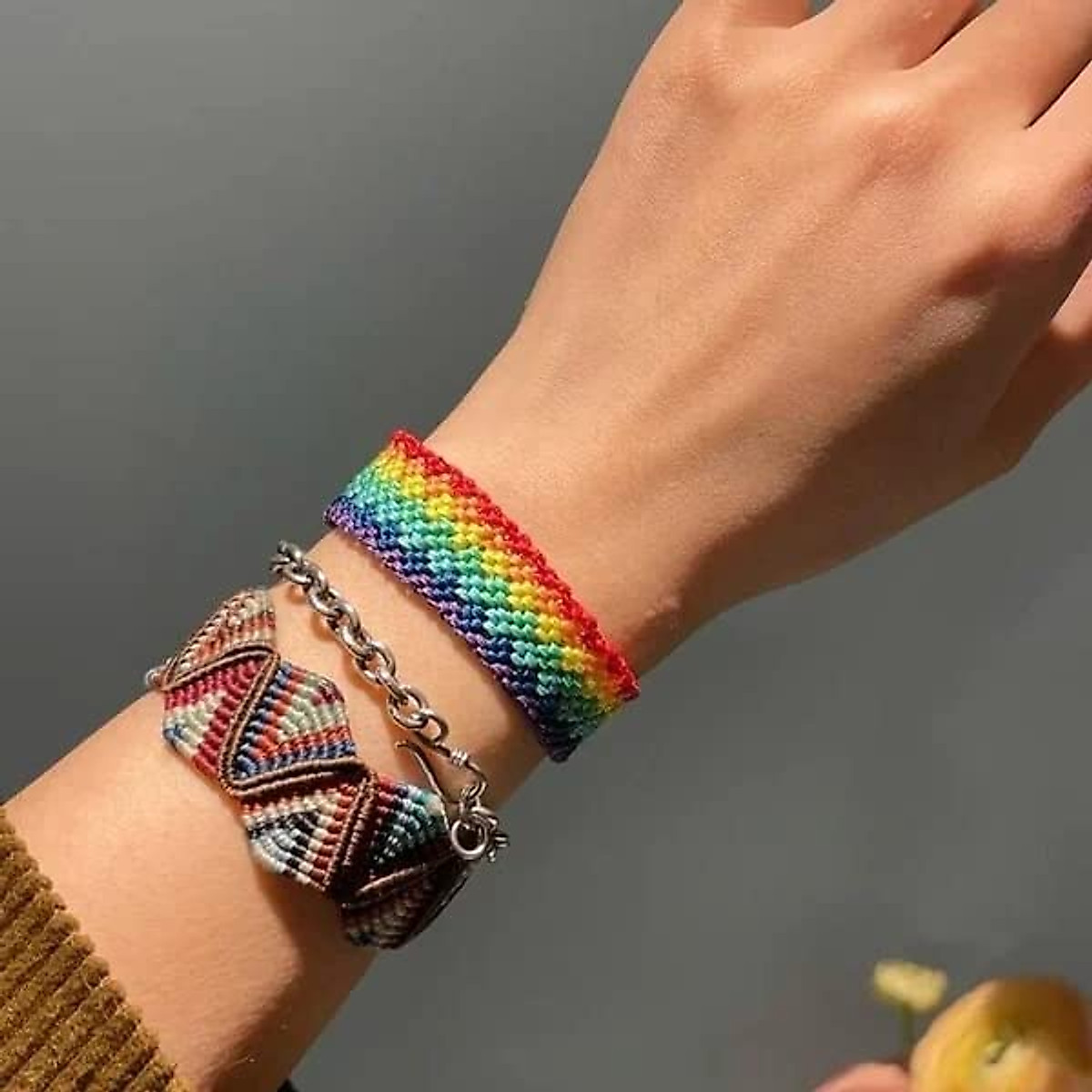 KINTAN DIY Braided Rope Kit - Rope Weaver Tool Kit, Wooden Weaving Jig Bracelet Maker, Adjustable Wristband Rope Knot Weaver Braided Fixing Tools (with Braided Yarn)