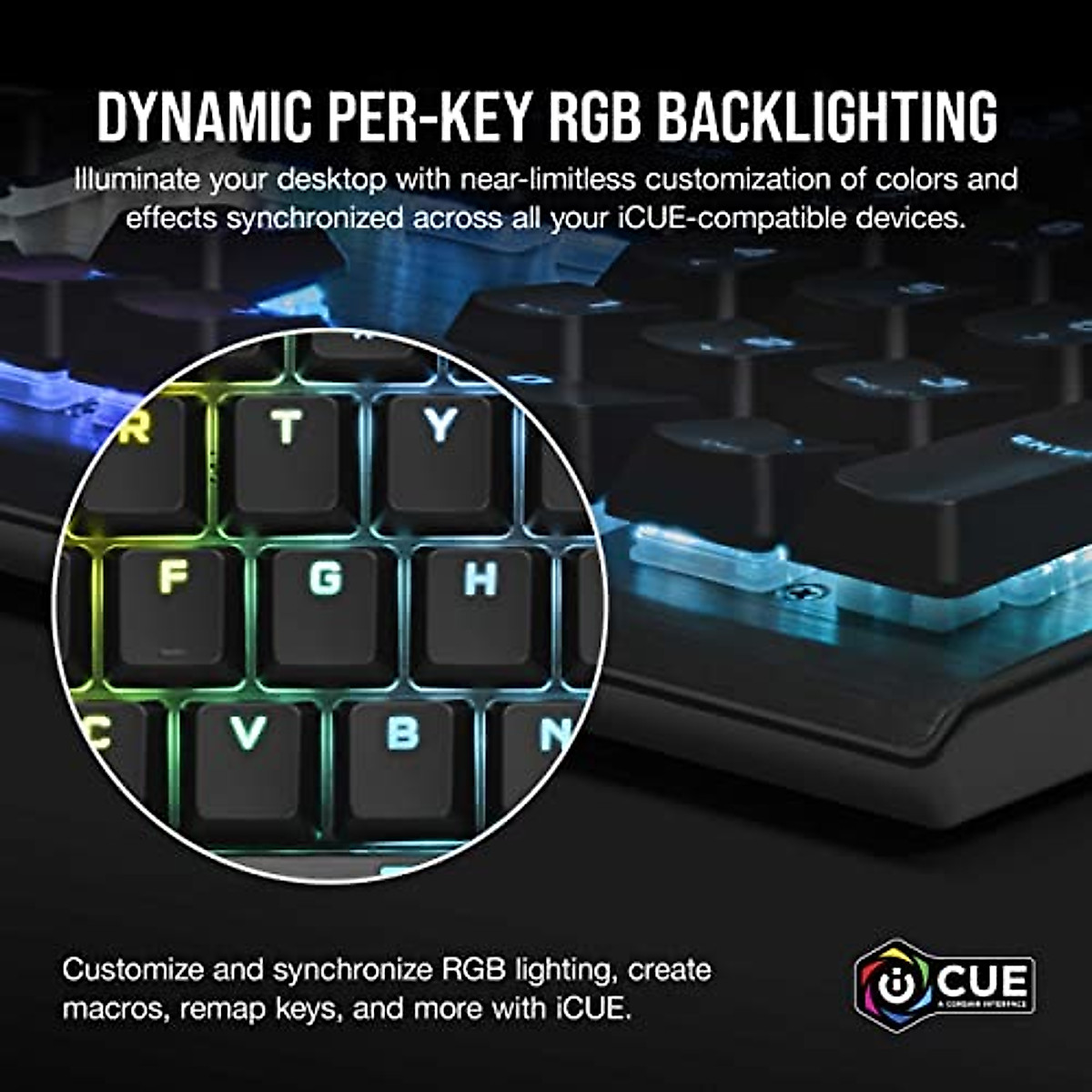 Corsair K60 RGB Pro Low Profile Mechanical Gaming Keyboard - CHERRY MX SPEED Mechanical Keyswitches – Slim and Streamlined Durable Aluminum Frame - Customizable Per-Key RGB Backlighting