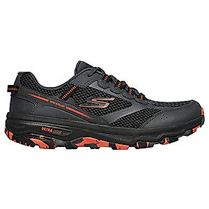 Skechers Men's GOrun Altitude-Trail Running Walking Hiking Shoe with Air Cooled Foam Sneaker, Charcoal/Orange/Black, 10.5