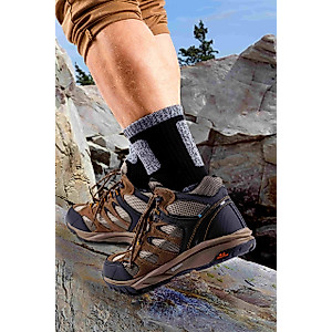dimok Warm Socks for Men Hockey Hiking Athletic Moisture Wicking Trekking Sports Crew Winter Sock Mens Women Boys (X-Large, Grey)
