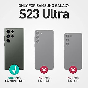 SUPCASE Edge XT Series Case for Samsung Galaxy S23 Ultra 5G (2023), Slim Frame Clear Protective Case with Built-in Screen Protector (Black)