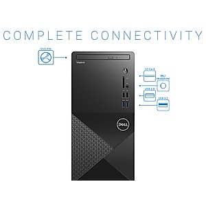 Dell Vostro 3888 Full Size Tower Business Desktop Computer, Intel Octa-Core i7-10700, 32GB DDR4 RAM, 2TB PCIe SSD + 1TB HDD, DVDRW, 802.11AC WiFi, Bluetooth, Keyboard and Mouse, Windows 11 Pro