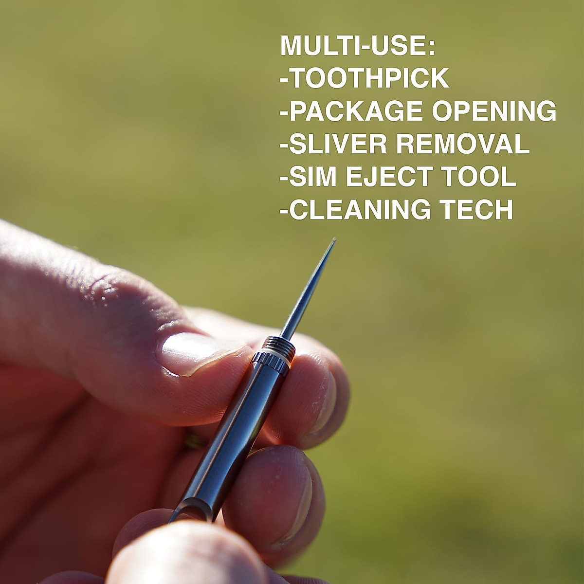 The TiPick - World's Smallest Titanium Toothpick | EDC Keychain Tool Camping Toothpick | Outdoor Concealable Micro Toothpick with Protective Case Holder (2 PACK)