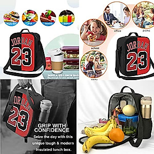 BIJASANI Basketball 23 Backpack 3pcs Laptop Backpack With Lunch Box And Pencil Case Outdoor Lightweight Daypack