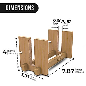 Kothar Wooden Vertical Laptop Stand for Desk, Vertical Laptop Holder, Bamboo, Desktop Dock for Apple MacBook, Microsoft Surface, iPad, Tablets and More