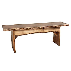 Live Edge Wooden Bench – Solid Wood Dining Bench – Rustic Home Décor Furniture – Natural Edge Wooden Slab Bench (4' Long, Walnut Wood with Clear Coat)