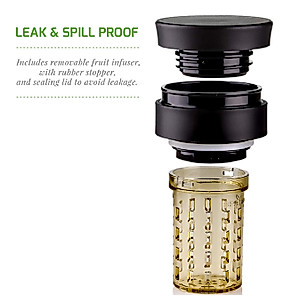 Ovente Stainless Steel Vacuum Insulated Coffee Water Mug, 16 oz Portable Double Wall Handheld Tumbler with Tea Infuser, BPA-Free Spill Proof Travel Friendly for Hot Cold Beverage, Gunmetal MSA16G