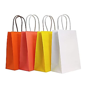 GARROS White Kraft Paper Bag 5.8x3x8.3, Gift Bags,Kraft Bags With Handles,Halloween Bags, Chrismas Bags,Paper Shopping Bags, Craft Bags, Merchandise Bags,Party bags,6 Pcs Each