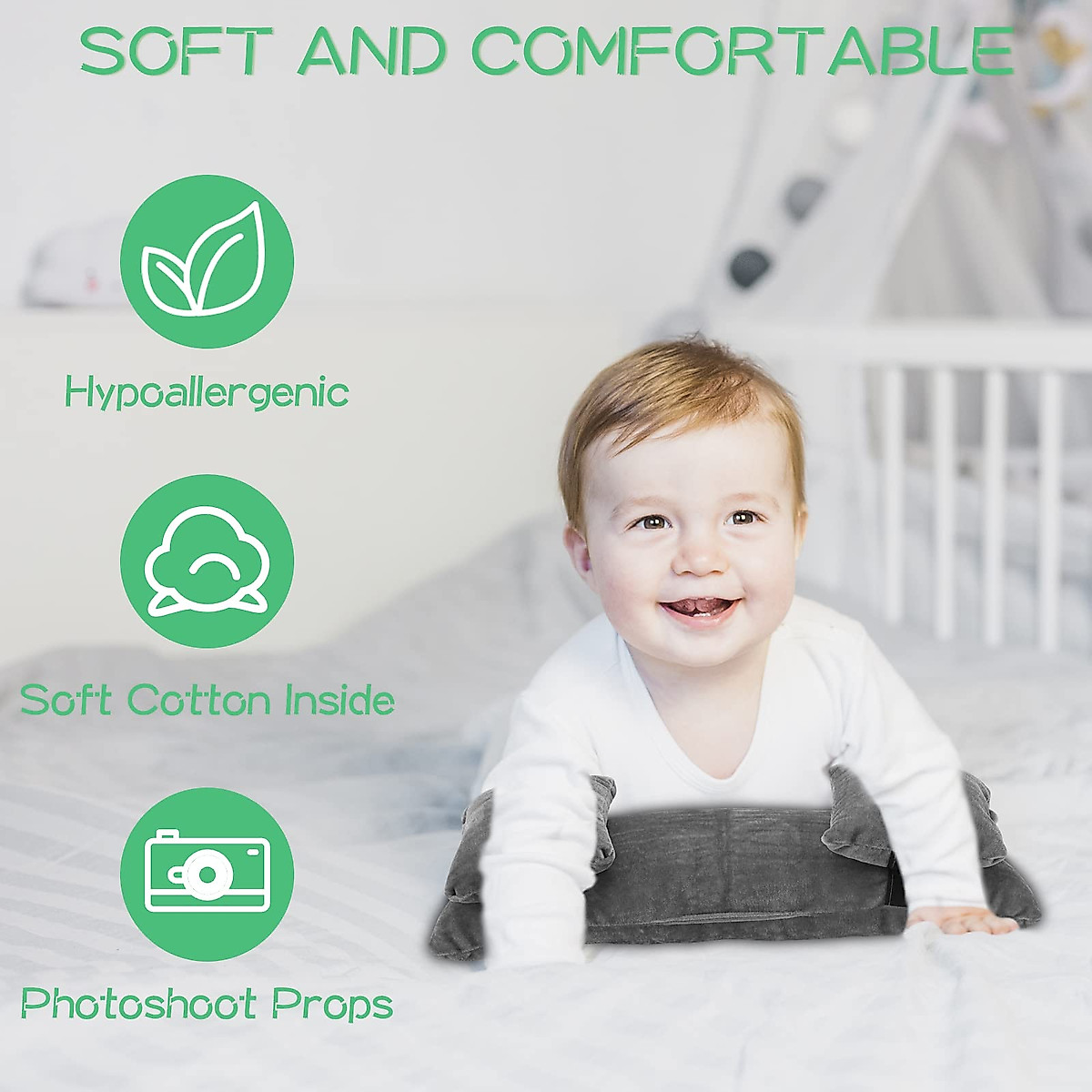 Yuniroom Newborn Infant Baby Photography Prop Kid Posing Photo Shoot Studio Pillow Positioner Nursing Pillow and Positioner (Color : Gray)