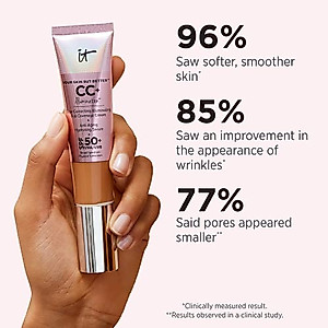 IT Cosmetics CC+ Cream Illumination, Light Medium (C) - Color Correcting Cream, Full-Coverage Foundation, Hydrating Serum & SPF 50+ Sunscreen - Radiant Finish - 1.08 fl oz