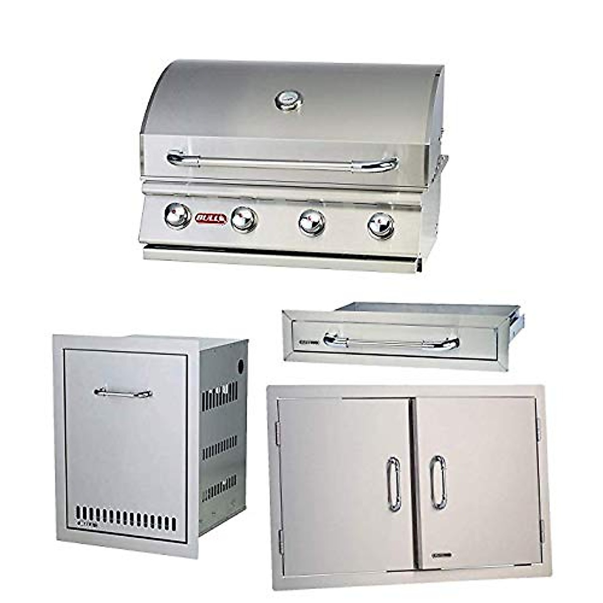 Bull Outdoor Natural Gas Outlaw Drop-in Barbecue Grill with Accessory Package