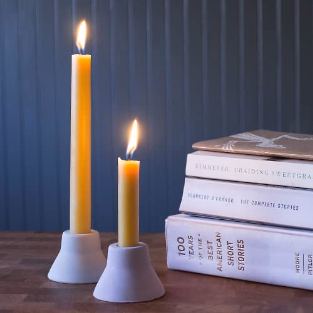 Bluecorn Beeswax 100% Pure Beeswax Taper Candles | Natural Beeswax Candles, Yellow Unscented Tapered Candles | Soy, Paraffin, & Fragrance Free | 10 Inch Candles, Bulk 8-Pack | Handmade in Colorado