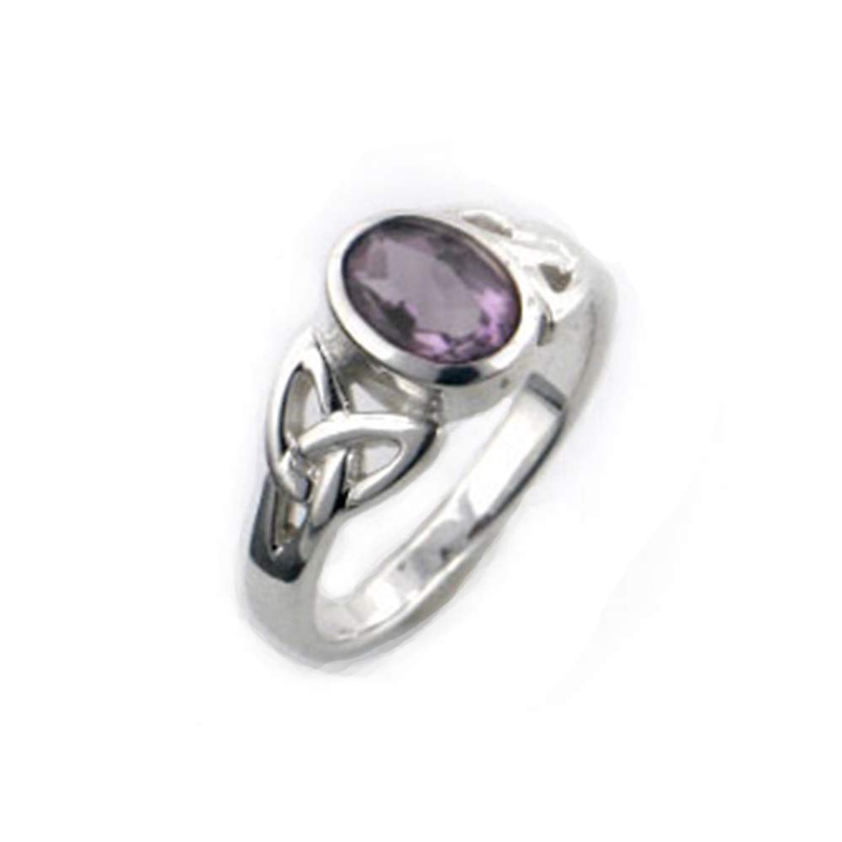 Sterling Silver Celtic Knot and Purple Genuine Amethyst Ring Size 9(Sizes 4,5,6,7,8,9,10,11,12)