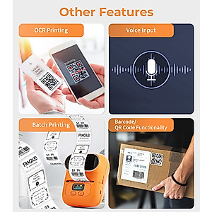 Phomemo M110 Label Maker, Barcode Printer, Bluetooth Portable Thermal Label Printer for Small Business, Sticker Printer Inkless Labeler for Address, Logo, Clothing, Mailing, for PC & Phone