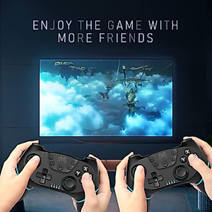 Astarry Wireless Gamepad for Nintendo Switch, Bluetooth Controller with Joystick, Adjustable Turbo Vibration, Ergonomic Design