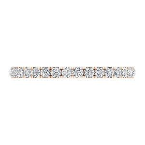 1/2 Carat Diamond 3/4 Eternity Wedding Band Ring in 14K Rose Gold (Ring Size 7.5) (I1-I2 Clarity)