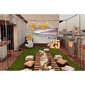 Projector Screen and Stand, lejiada150'' Upgraded Large Projection Screen Anti Crase Foldable with Carry Bag for Party Outdoor Movie Nights, Film Festivals, Business Presentations, Meetings, Home