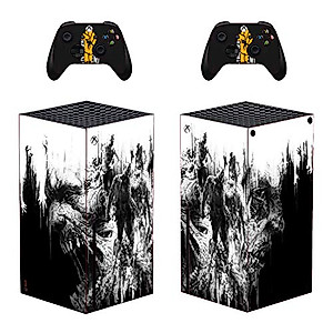 Vinyl Skin Sticker Cover Decal for Microsoft X-Box-Series-X Console and Remote Controllers Zombie Game HD Printing