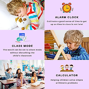 cjc 4G Kids Smart Watch with GPS Tracker and Calling, 2 Way Call SOS Kids Cell Phone Watch, Touch Screen Watch,3-15 Years Boys Girls Birthday (t10 Purple)