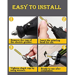 Shitime 45 Pcs Diamond Chainsaw Sharpener 1/8" Shank, High Hardness Burr Grinding Stone Chainsaw Sharpening Kit for Chain Saw Stone Jewelry Wood (5/32'', 3/16'', 7/32'')