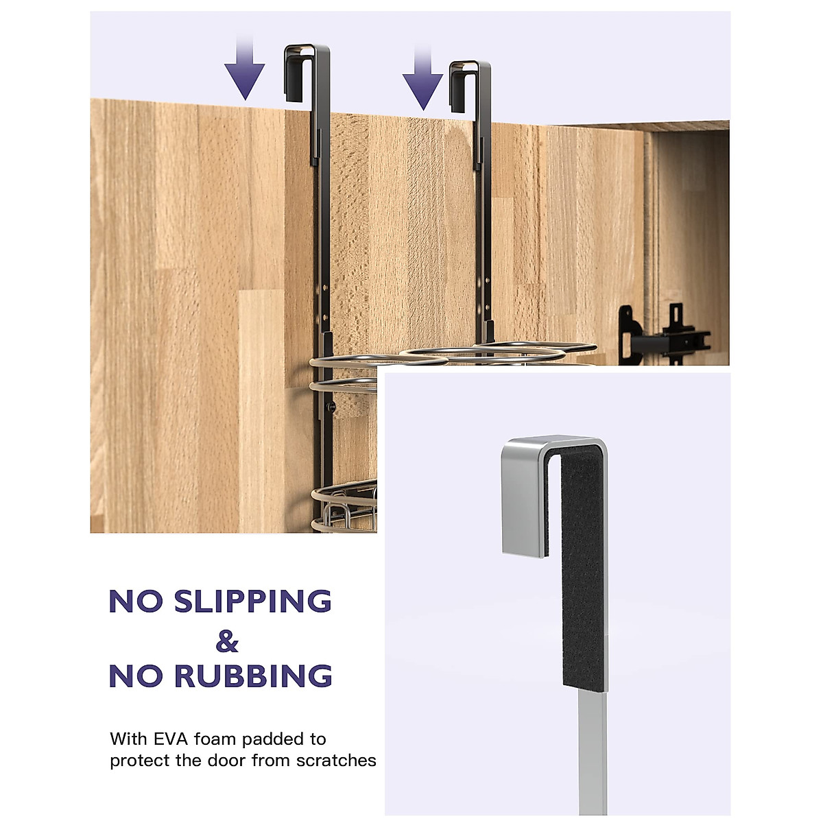 ULG Hair Tool Organizer, Over Cabinet&Wall Mount Hair Care & Styling Tool Organizer,with 5 Adjustable Height and 3 Compartment for Hair Dryer,Flat Irons,Curling Wands for Bathroom, Chrome