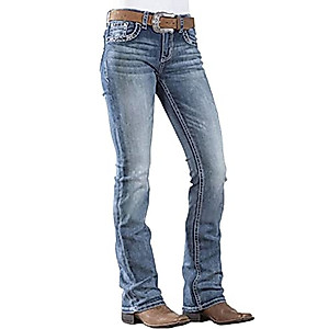 PEIHOT Women's Jeans 90s Mid Rise Bootcut Jeans High Stretch Light Blue Jeans Size 18 Pantalones De Mujer Boot Cut Denim Pants
