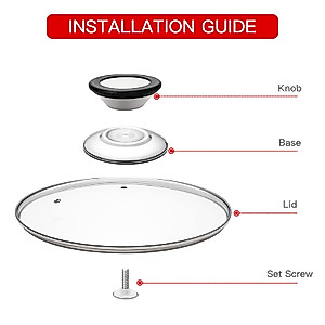 Tempered Glass Lid with Heat Resistant Handle,9.5"/24cm, Clear