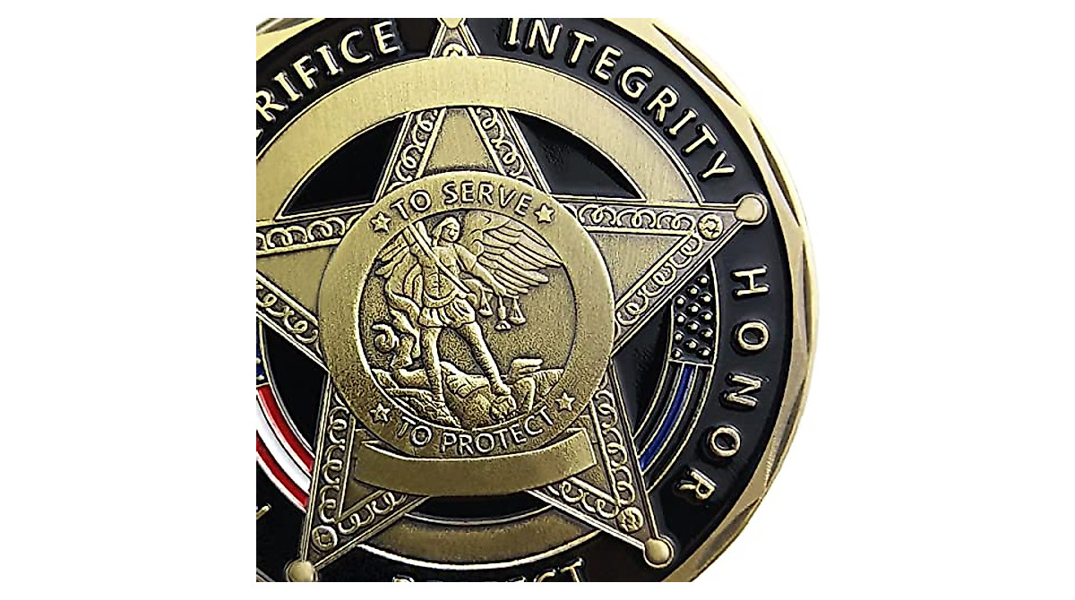 Police Officer Challenge Coin with Saint Michael Prayer - Perfect Gift