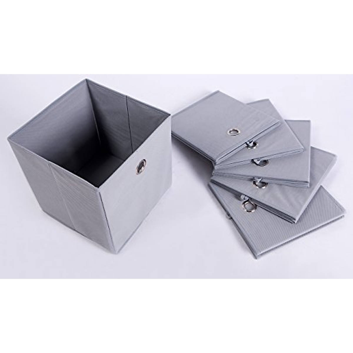 Shinetidy Storage Bins Foldable Cube Organizer Fabric Drawer Set of 6 Gray