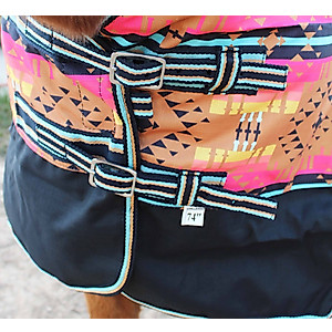 CHALLENGER 74" 1200D Turnout Lightweight Bellyband Rain Horse Winter Blanket Sheet 397B