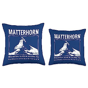 Mount Matterhorn Alps Switzerland Swiss Mountain Throw Pillow, 18x18, Multicolor