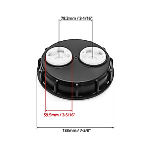 QWORK IBC Tote Lid Cover, 6.5" IBC Tank Water Liquid Tank Cap with Double Vent Hole for Chemical, Food, Industries Storage, 2 Pack