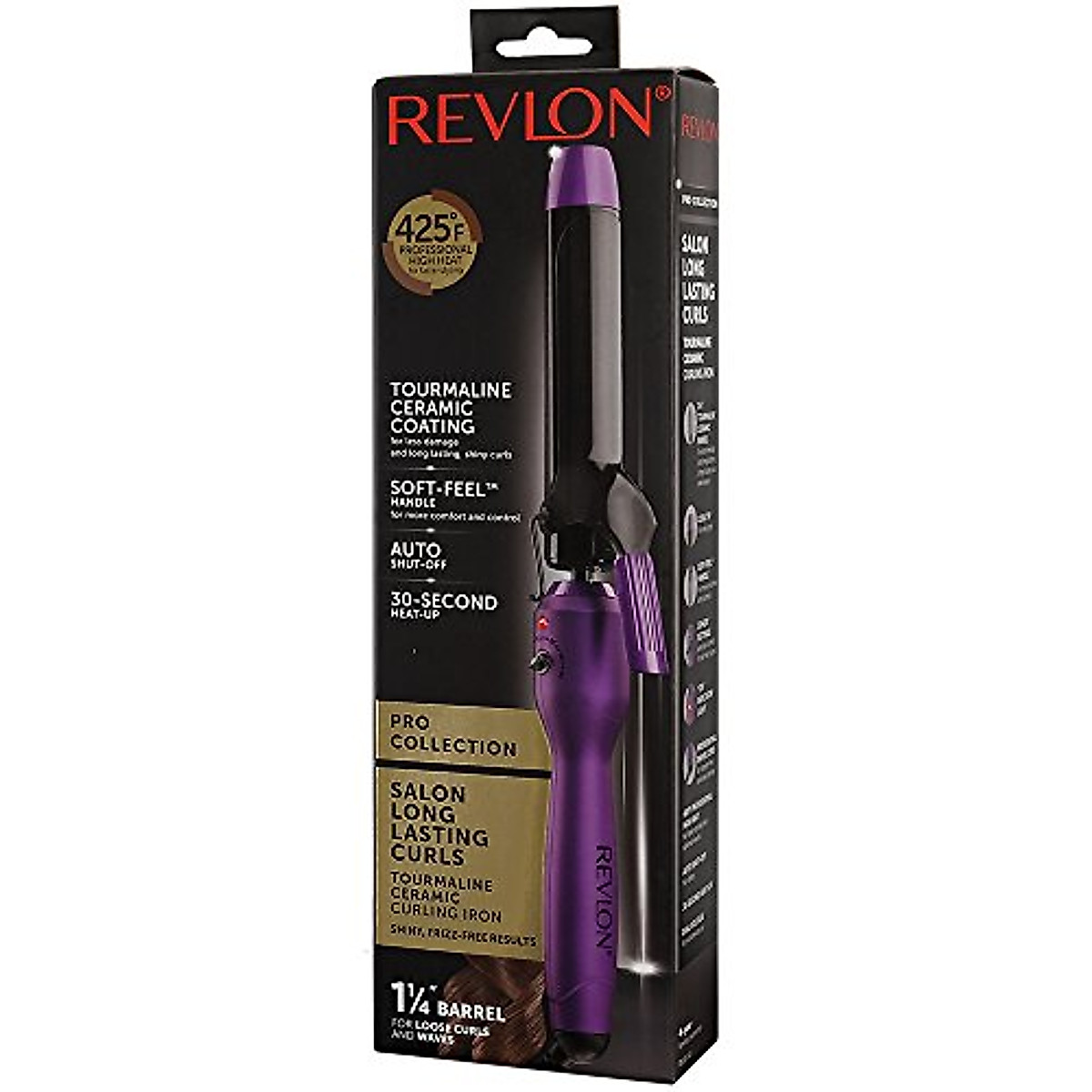 Revlon Tourmaline + Ceramic Curling Iron | Boost Shine, Guards Against Heat Damage (1-1/4 in)