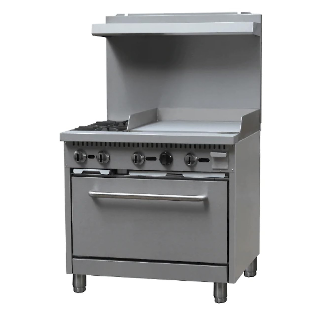 Adcraft BDGR-3624G/NG Black Diamond 36" Range with Griddle, 130,000 BTU, Natural Gas