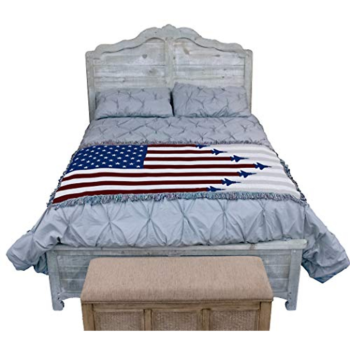 Pure Country Weavers US Air Force - Fighter Jets American Flag Blanket - Gift Military Tapestry Throw for Back of Couch or Sofa - Woven from Cotton - Made in The USA (61x36)