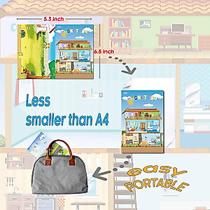 GRANDLMOON Magnetic Portable Playboard Doll House Family Magnets for Todder Kids Perfect Preschool Learning Travel Toy (65 Pcs)