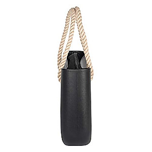 Women's Beach Handbag - Rope Handles - waterproof silicone backpack swim bags book tote speedo bag totes Fashion (noir)