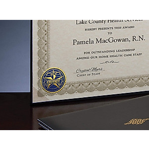 PaperDirect Deluxe Embossed Excellence Gold and Blue Foil Certificate Seals, 2 Inch, Self Adhesive, 100 Count, Embossed Seals for Certificates, Achievement Award Stickers for School, Work, Diploma