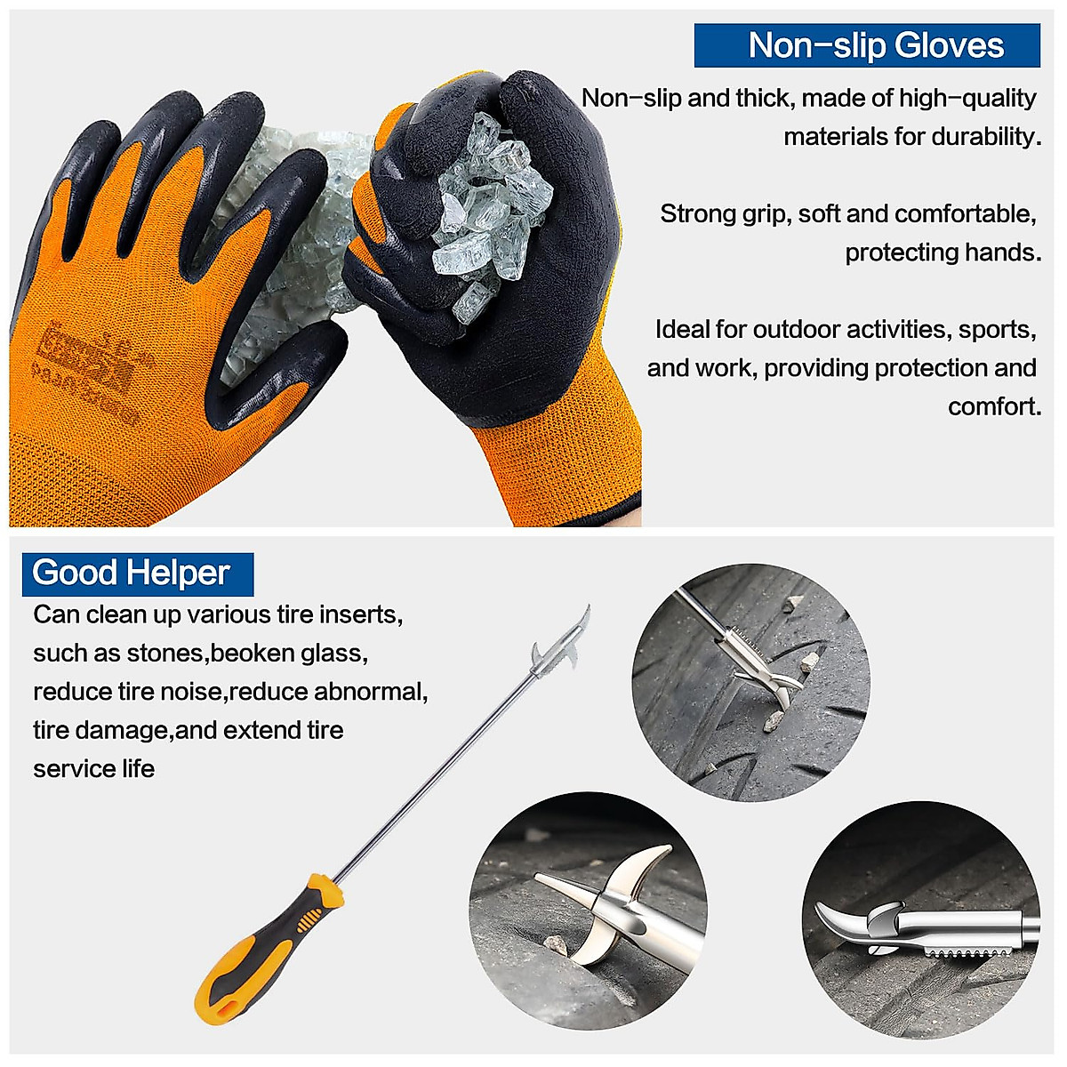 AutoChoice Emergency Snow Chains, Tire Chains with Thickened Manganese Steel for Car Truck SUV in Ice, Sand and Mud(8 Packs, Tire Width 195-235mm)