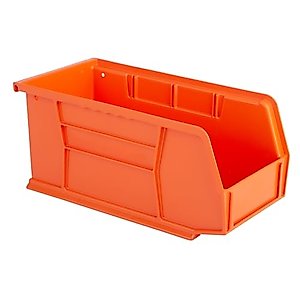 Hudson Exchange 11" x 5-1/2" x 5" (12 Pack) Plastic Stackable Storage Bin and Hanging Container, Orange