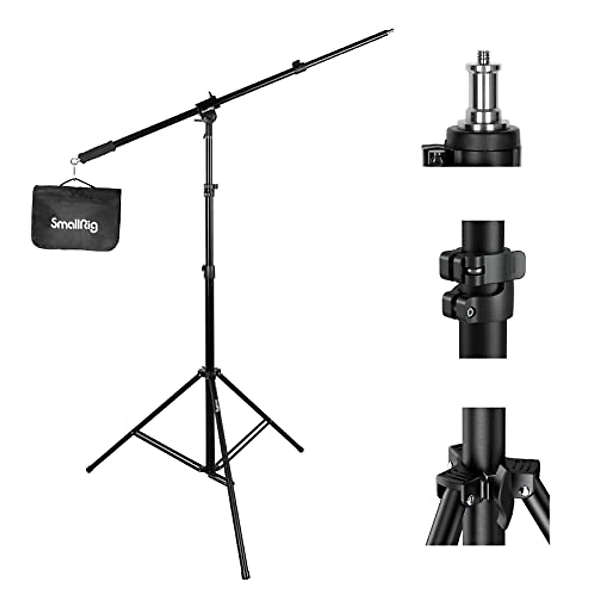 SmallRig Aluminum Light Stand 110"/9.2ft/280cm, Adjustable Photography Air-Cushioned Tripod Stand with 1/4" Screw for Softbox, Studio Light, Flash, Umbrella, Ring Light, Max Load 5kg, RA-S280A - 3737