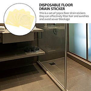 50pcs Cover Stopper Drain One-Off Shower Kitchen Sticker Bathtub Tub Bathroom Stoppers Toilet Home Woven Laundry Paper Hole Floor Catchers Bath Filter Sink Anti-Blocking White (Color : Whitex2pcs, S