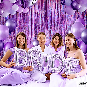 KatchOn, Iridescent Purple Fringe Curtain - 8x3.25 Feet, Pack of 2 | Purple Streamers for Mermaid Birthday Decorations | Purple Party Decorations | Valentine Decorations, Purple Birthday Decorations